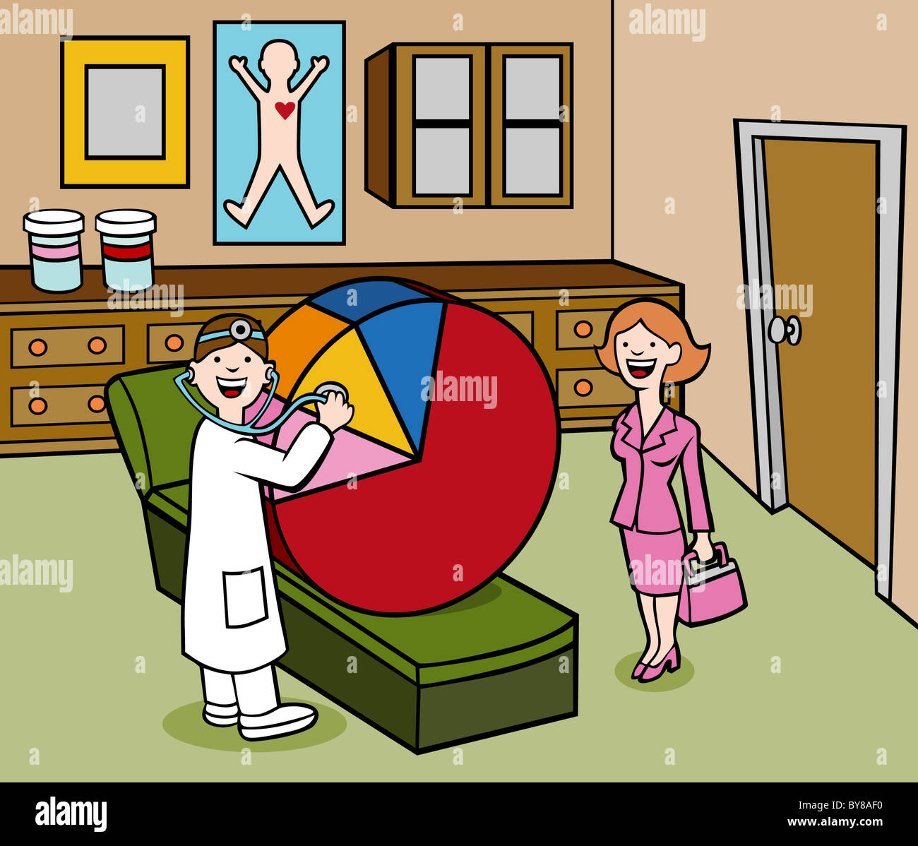 A cartoon image representing healthy profits Stock Photo - Alamy