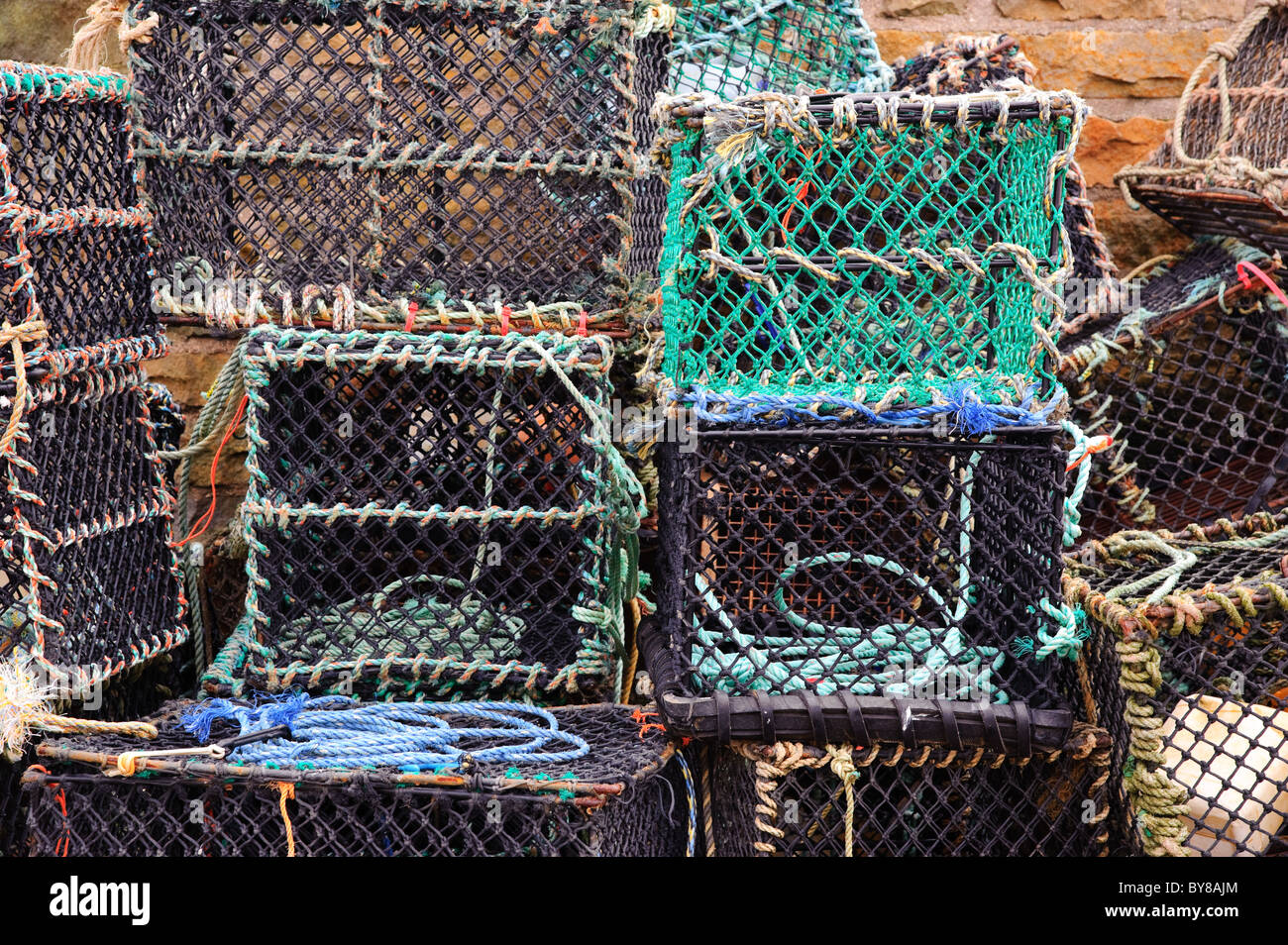 Fishing pots, Pittenweem harbour, Fife, Scotland, UK Stock Photo - Alamy