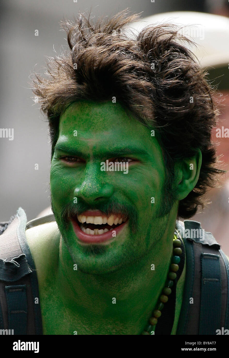 Smiling Green Man. Picture by James Boardman Stock Photo - Alamy