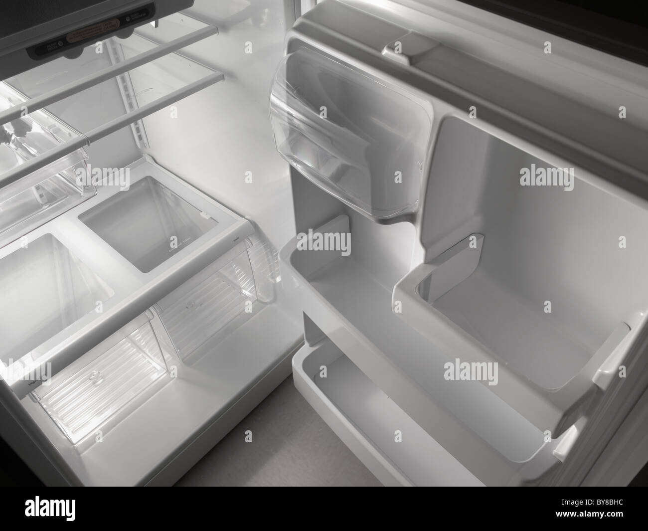 Open Empty Refrigerator With Door Open, USA Stock Photo - Alamy