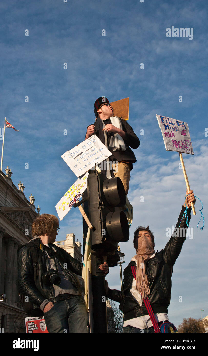 Protesters placards during student protest hi-res stock photography and ...