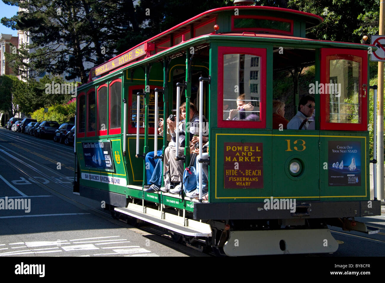Cable car system in the city of San Francisco, California, USA Stock ...
