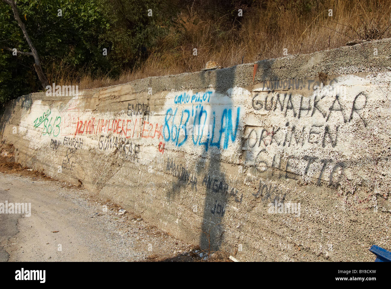 Graffiti covered wall in Turkey Stock Photo - Alamy