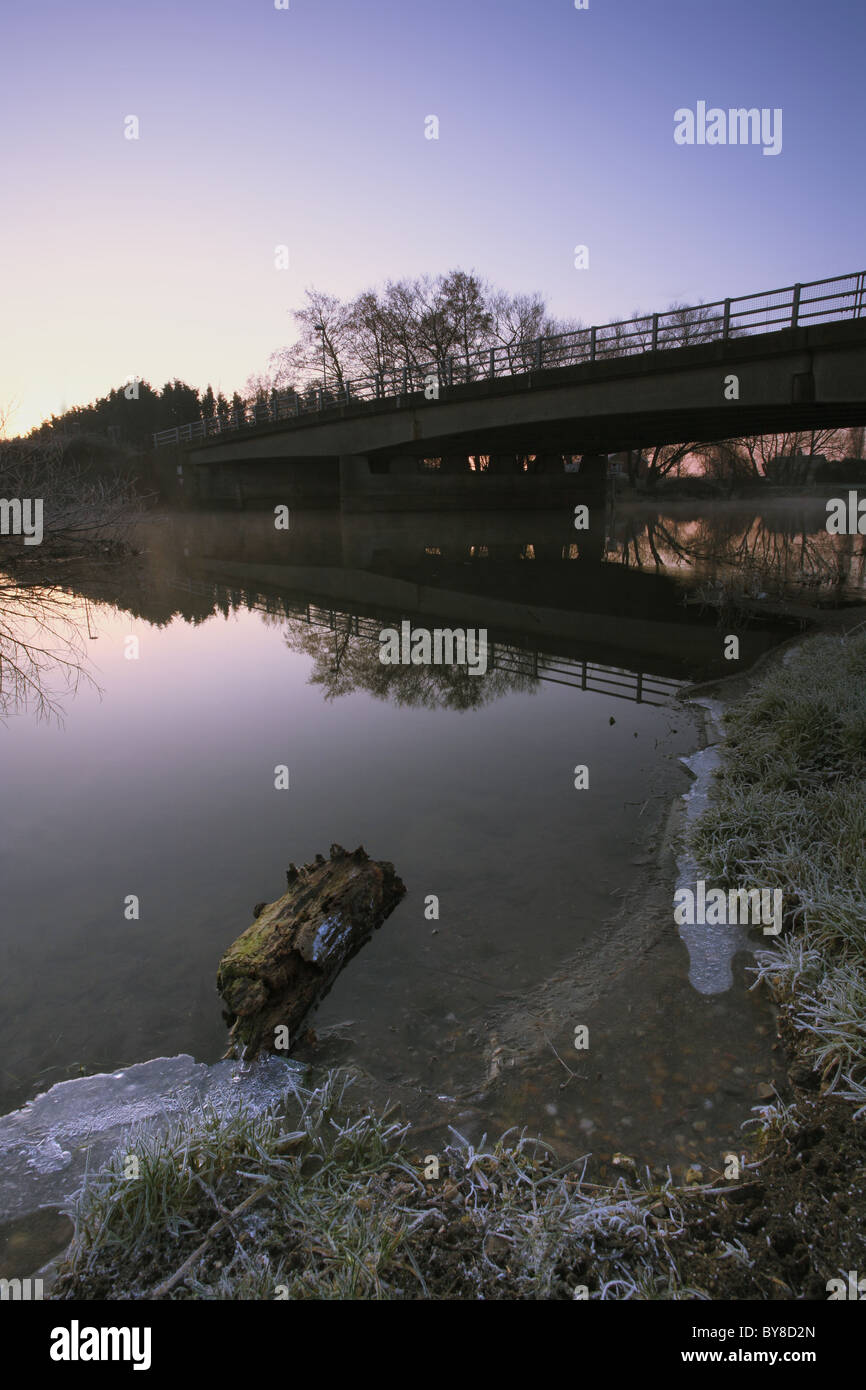 Dawn at Earith bridge Stock Photo - Alamy