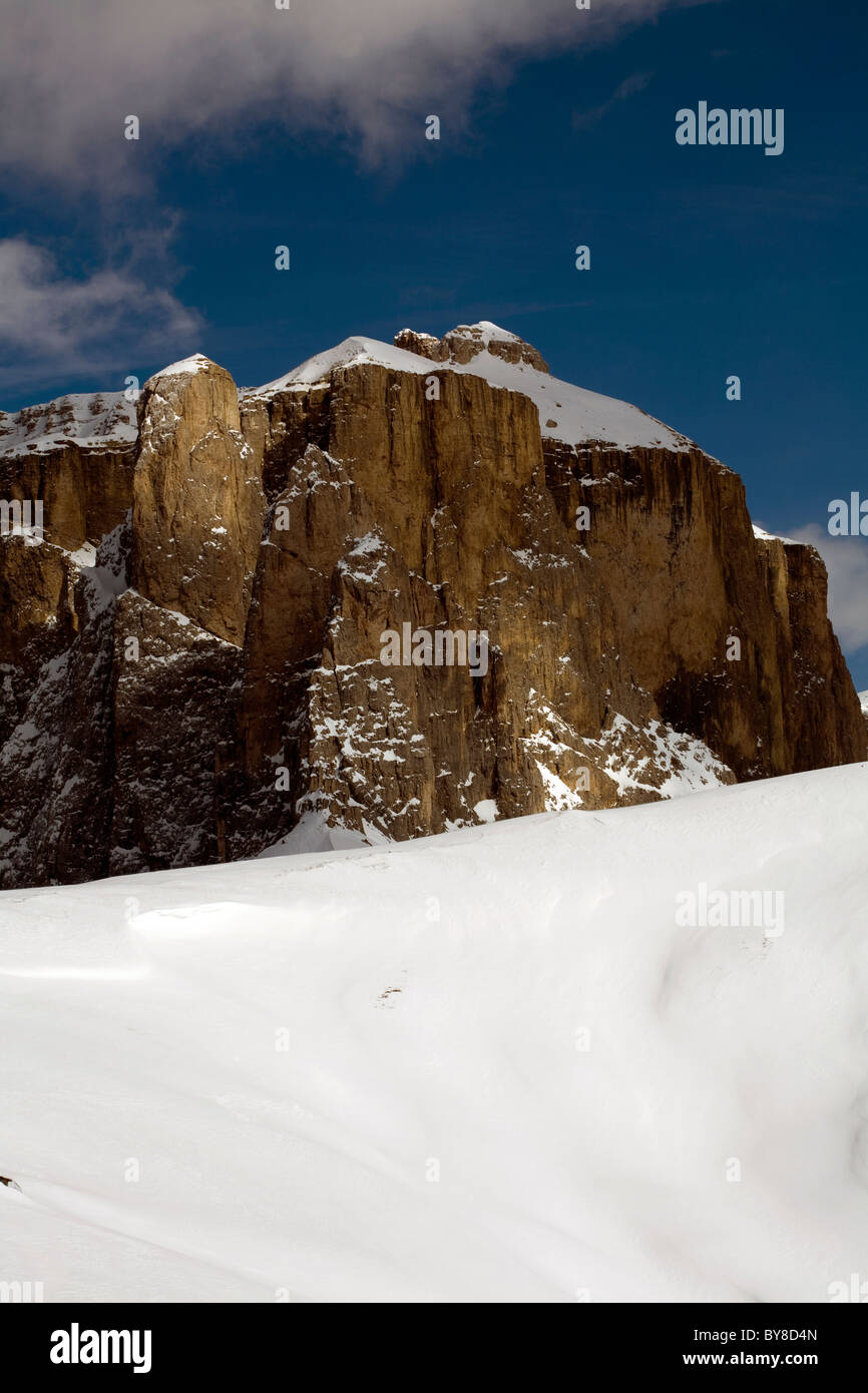 The western edge of The Gruppo Sella, Sella Gruppe, and The Passo Sella ...