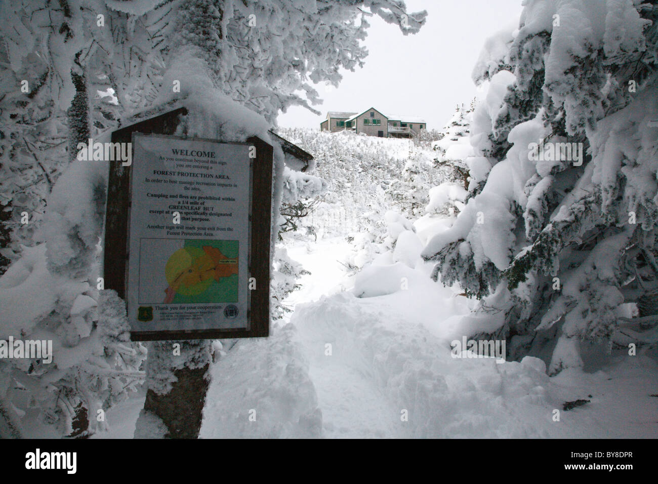 Greenleaf Hut during the winter months in the White Mountains, New ...
