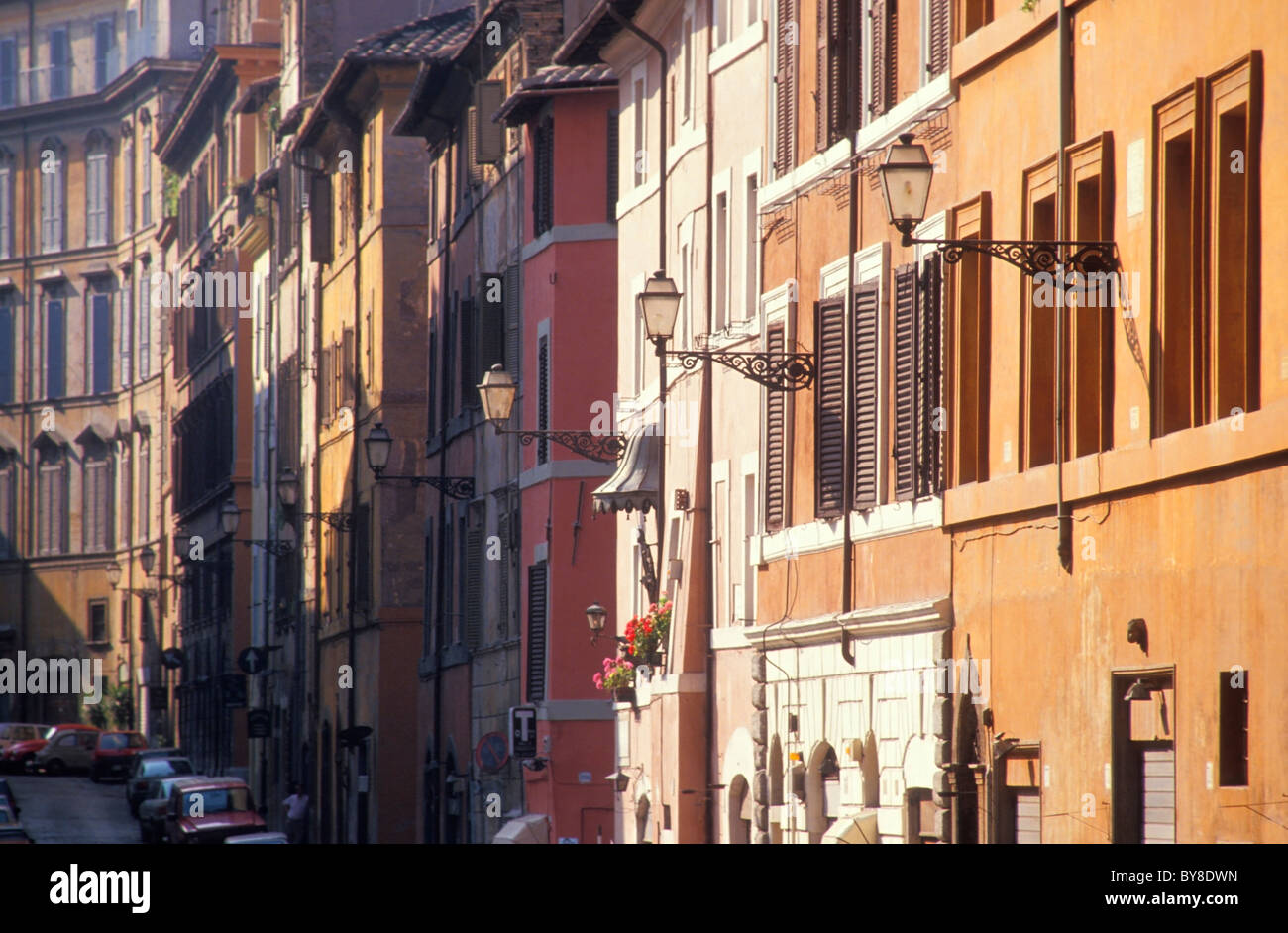 ROW OF TYPICAL HOUSES, ROME, ITALY Stock Photo - Alamy