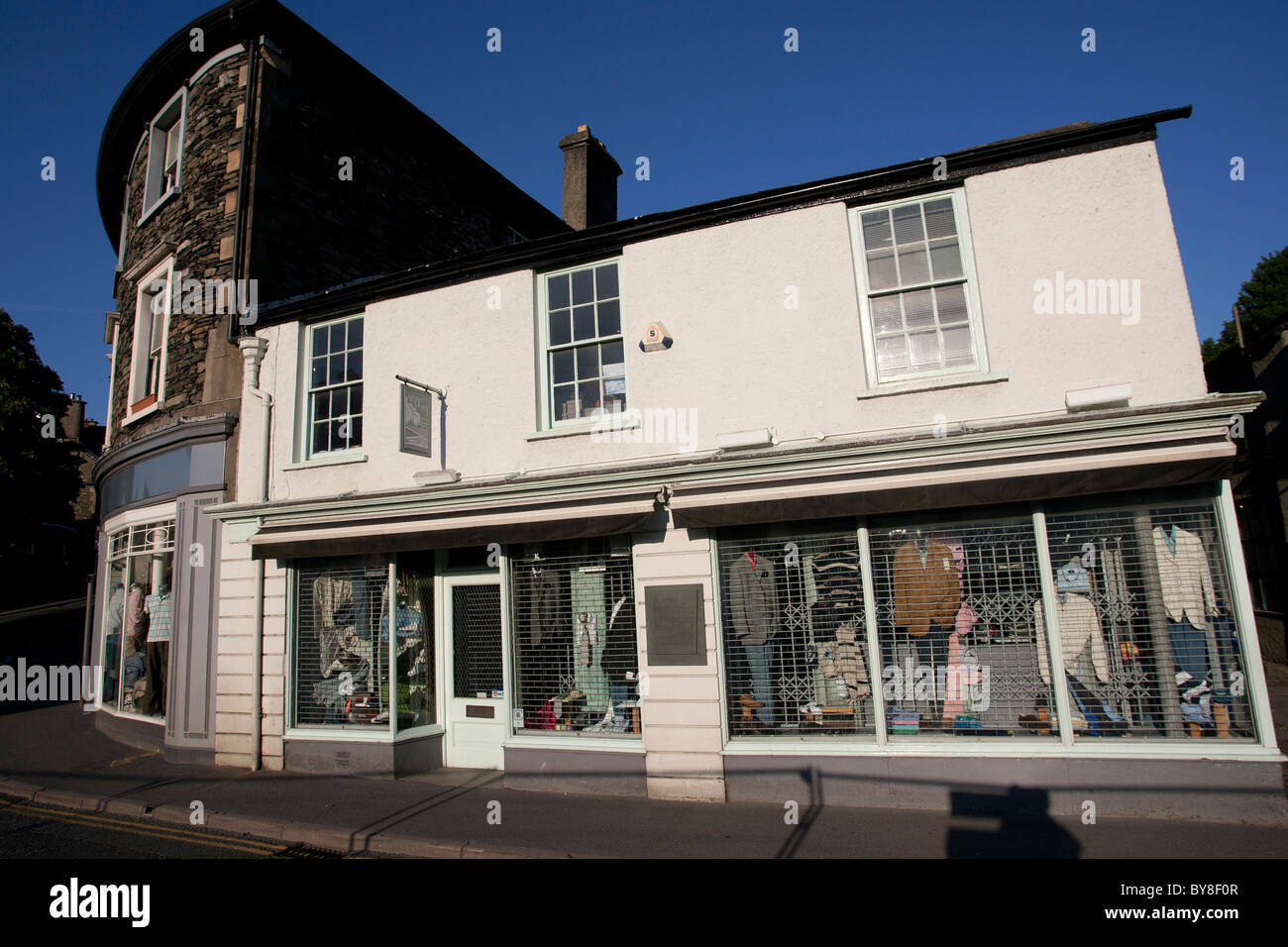 Shops around Bowness on Windermere Stock Photo - Alamy
