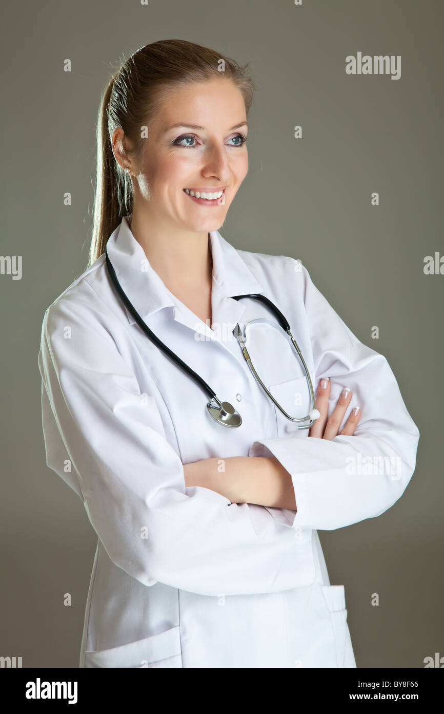 Medical doctor woman in uniform with stethoscope Stock Photo - Alamy