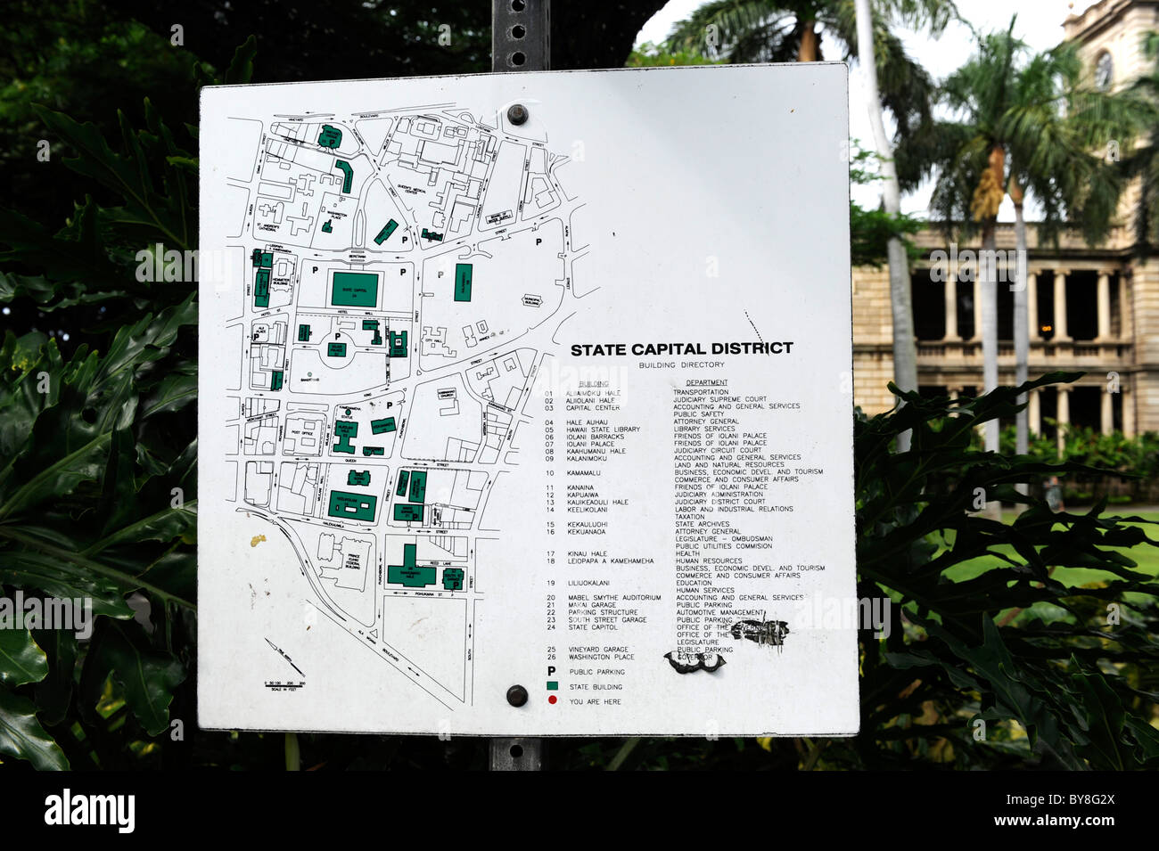 Sign Marking Capital District Downtown Honolulu Hawaii Oahu Pacific ...