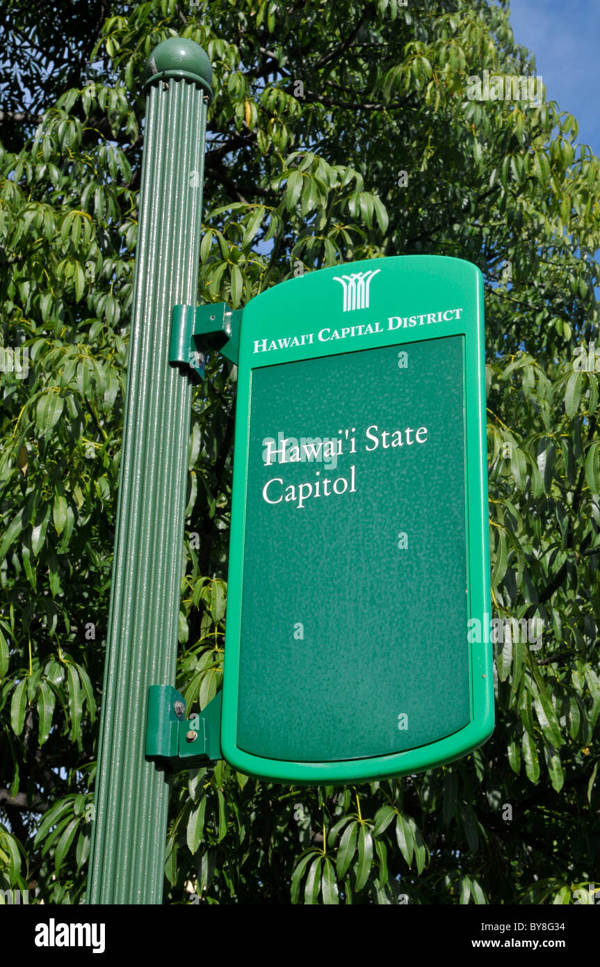 Sign Marking Capital District Downtown Honolulu Hawaii Oahu Pacific ...