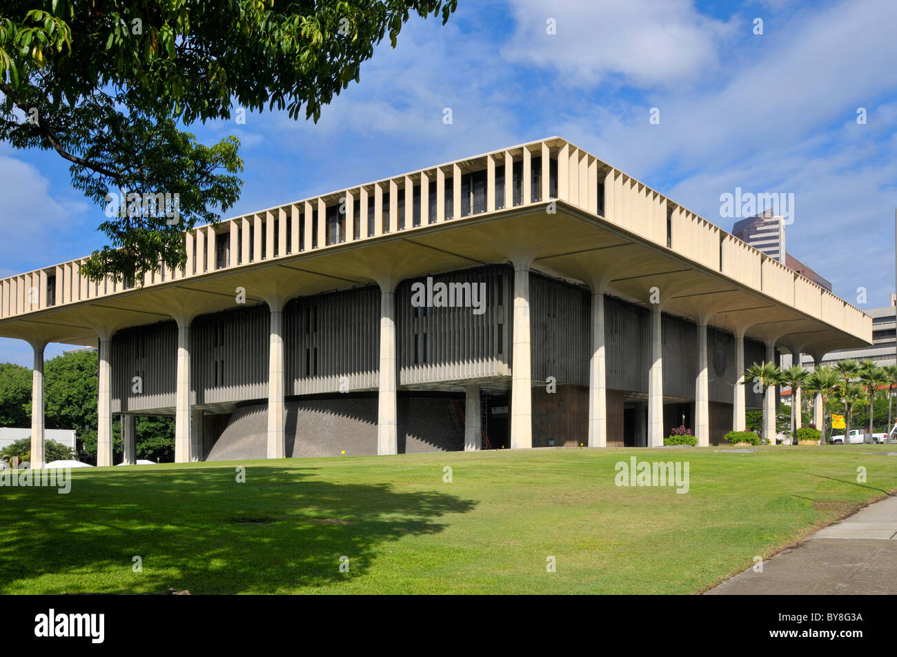Hawaii State Capitol Building Downtown Honolulu Oahu Pacific Island ...