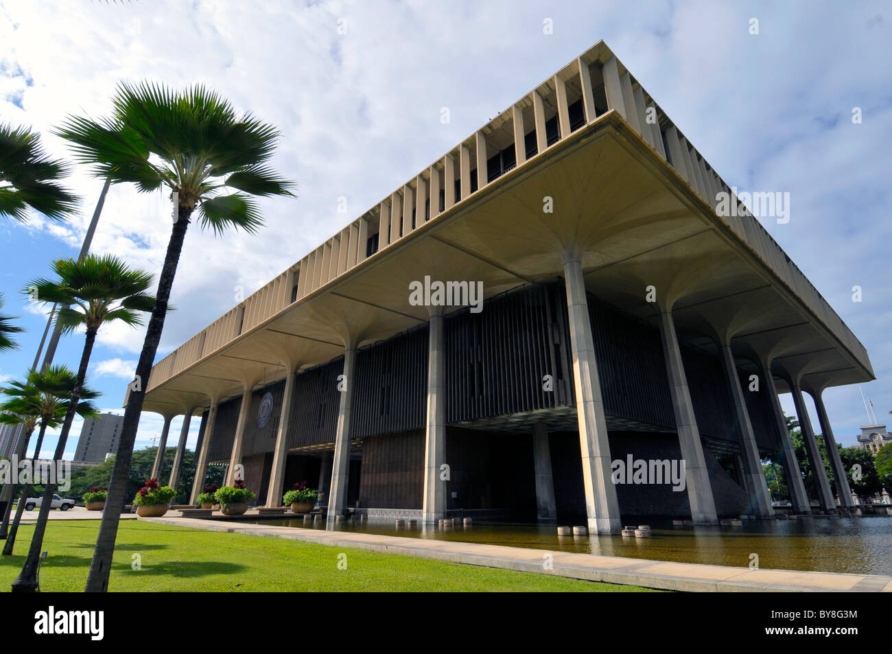 Hawaii State Capitol Building Downtown Honolulu Oahu Pacific Island ...