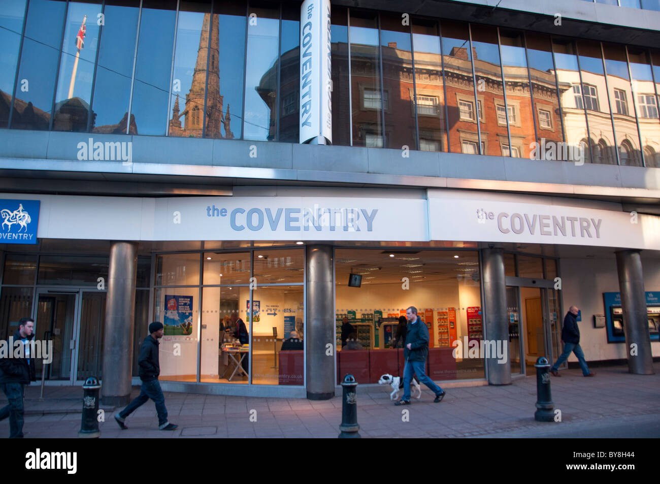 Coventry building society in Coventry with the cathedral spire ...
