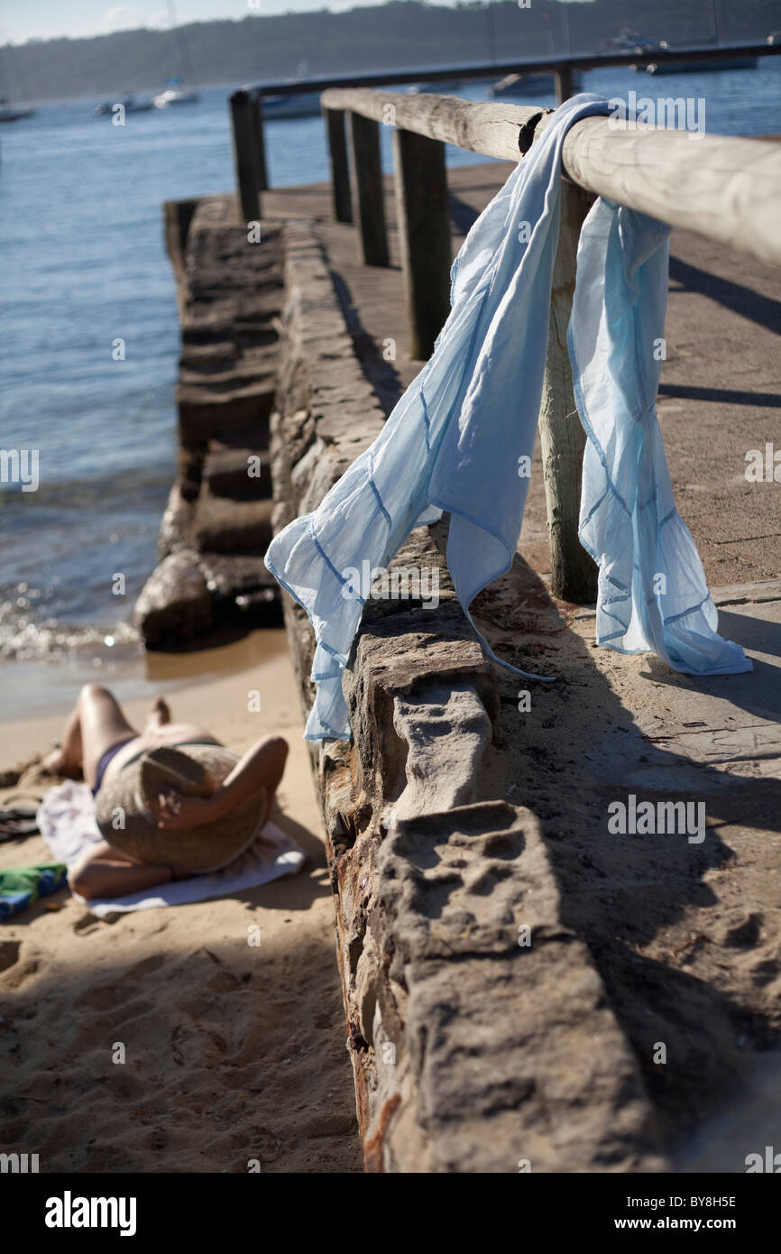 Summer dress blowing in wind at beach Stock Photo - Alamy