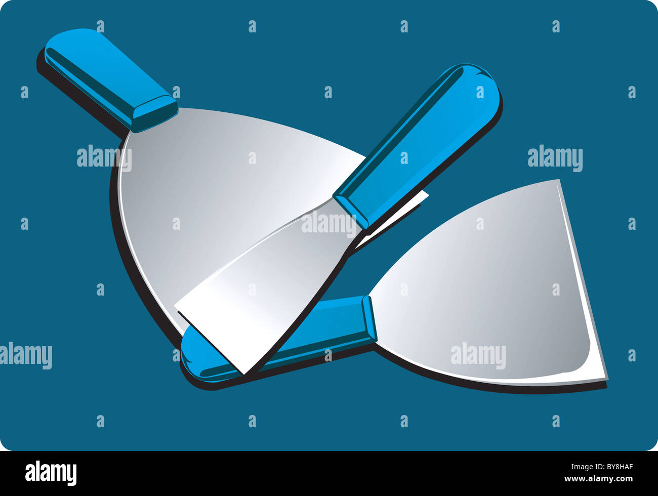 Three putty blades Stock Photo - Alamy