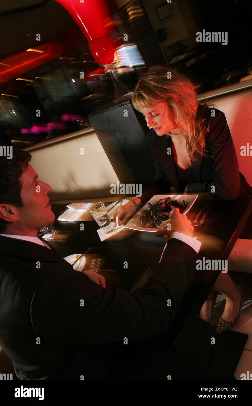 Diners in restaurant Stock Photo - Alamy