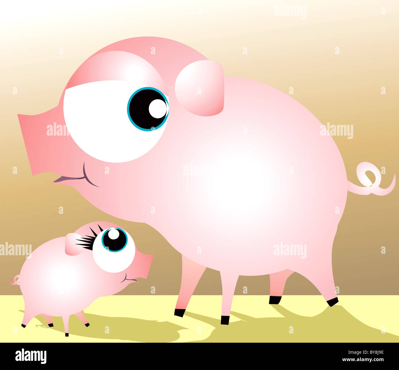 A mother pig and piglet Stock Photo - Alamy