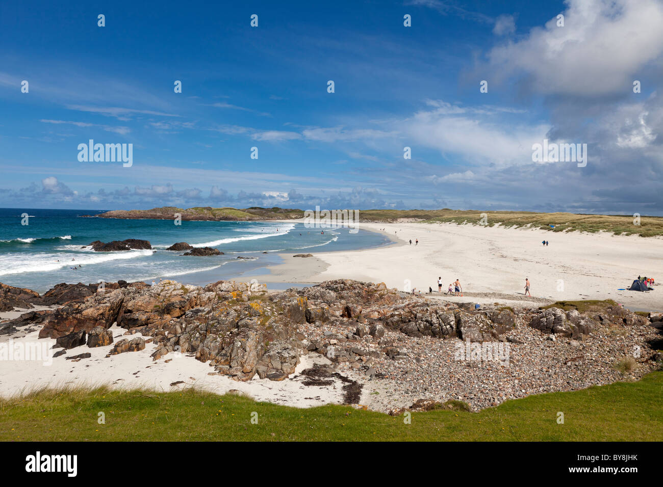 Scotland Argyll & Bute Inner Hebrides Tiree view over Balevullin Beach ...