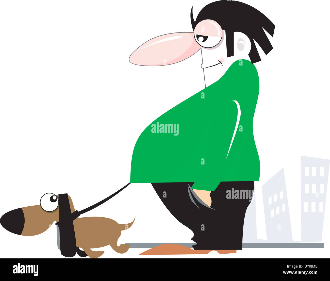 Walking man illustration comic hi-res stock photography and images - Alamy