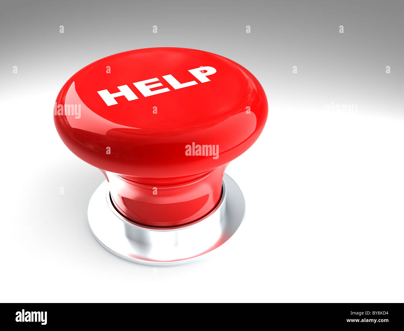 fine 3d image of classic red help button Stock Photo - Alamy