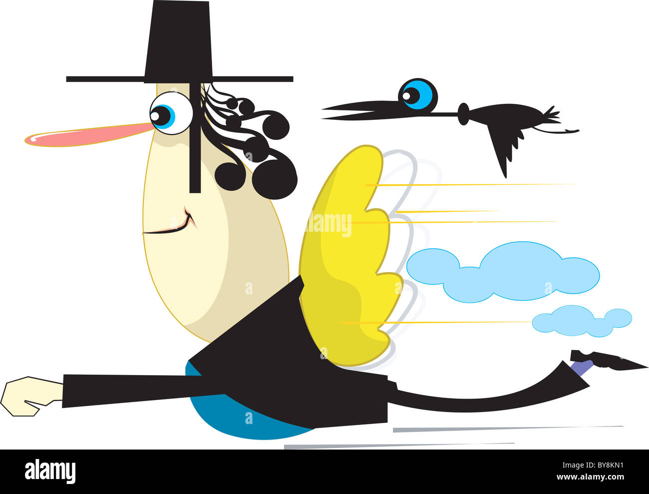 Man and bird Stock Photo - Alamy