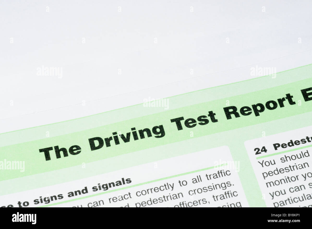 DVLA Driving Test Report Document Stock Photo - Alamy