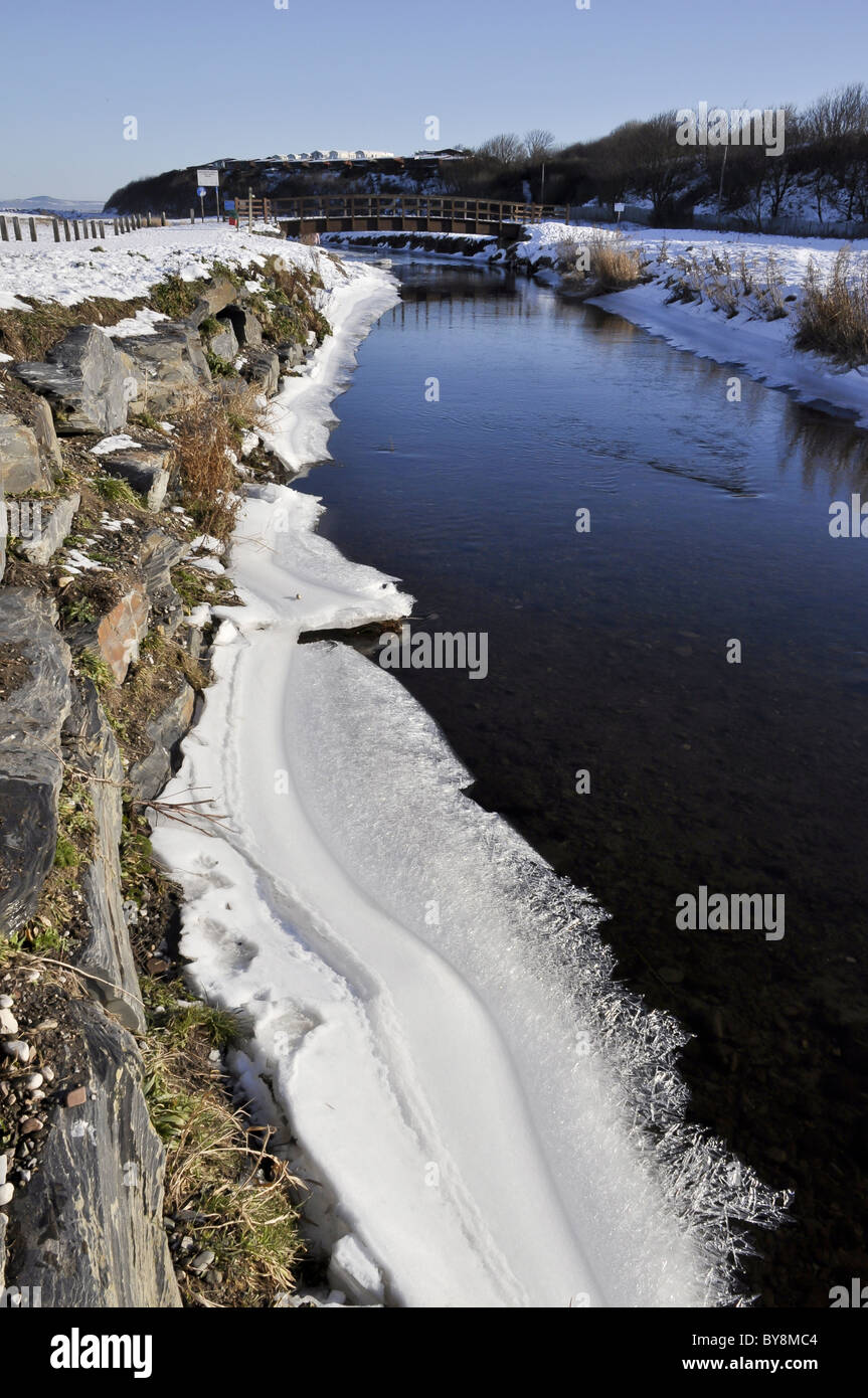 Frozen River Dulas at Llanddulas North Wales Stock Photo - Alamy