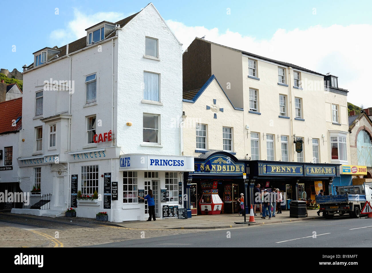 penny arcade and princess café sandside Scarborough england uk Stock ...