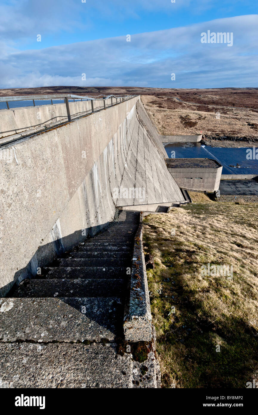 The dam at Cow Green reservoir Stock Photo - Alamy