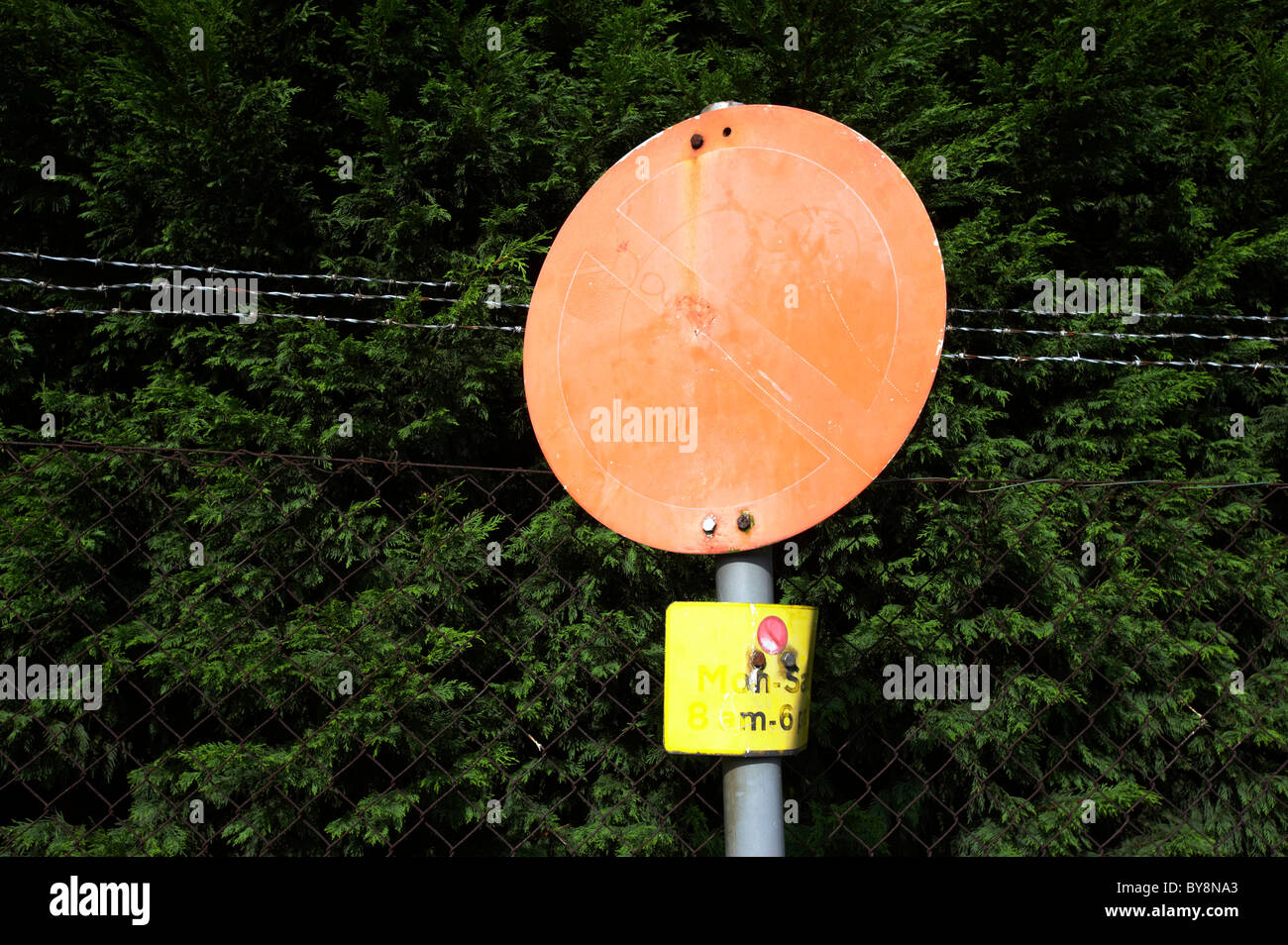Weathered traffic sign in the UK Stock Photo - Alamy