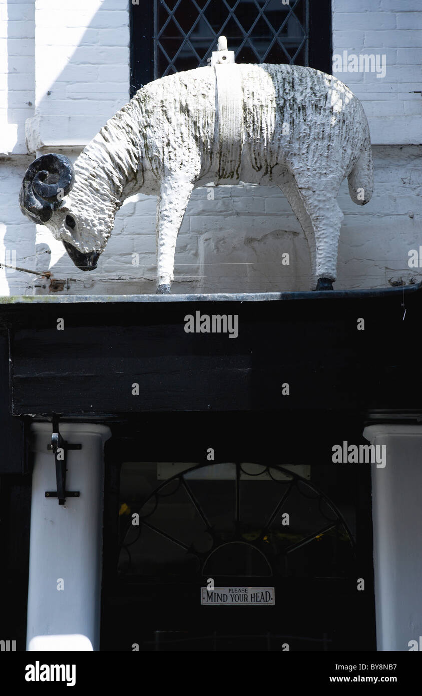 England Wiltshire Salisbury Old figure of white ram that was used as a ...