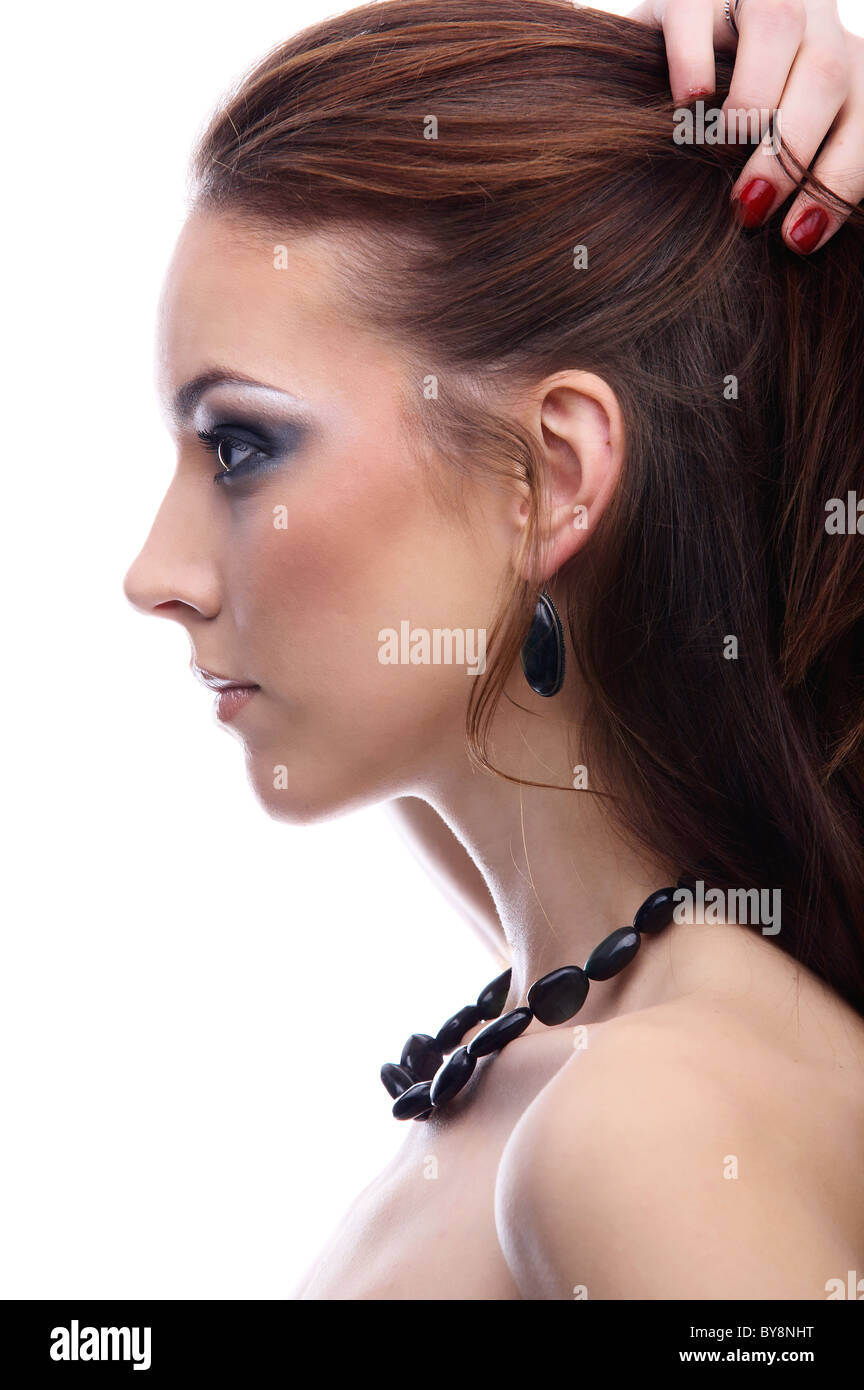 side-view of beautiful model Stock Photo - Alamy