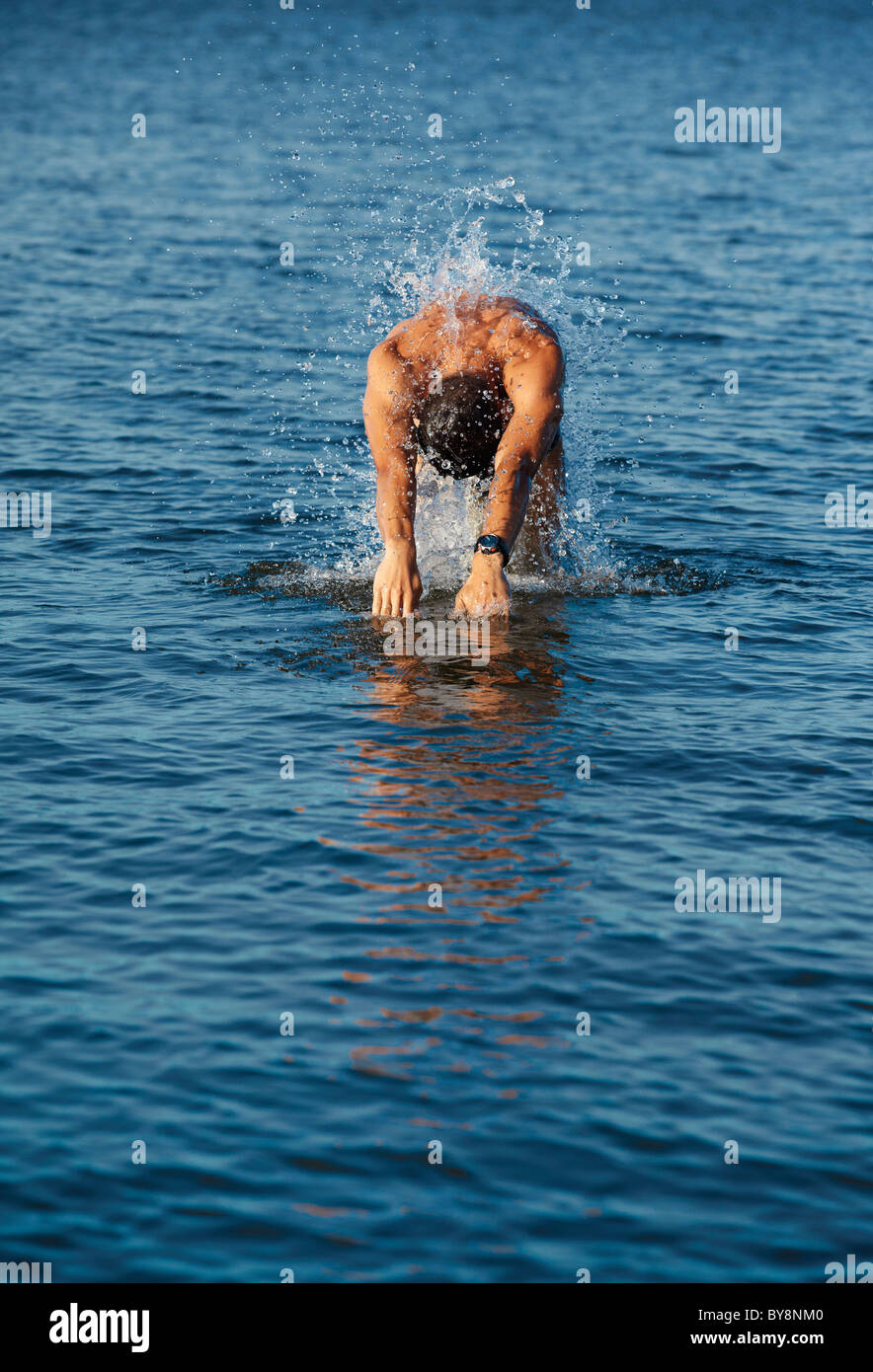 Azure Water Blue Swimmer Swim High Resolution Stock Photography and ...