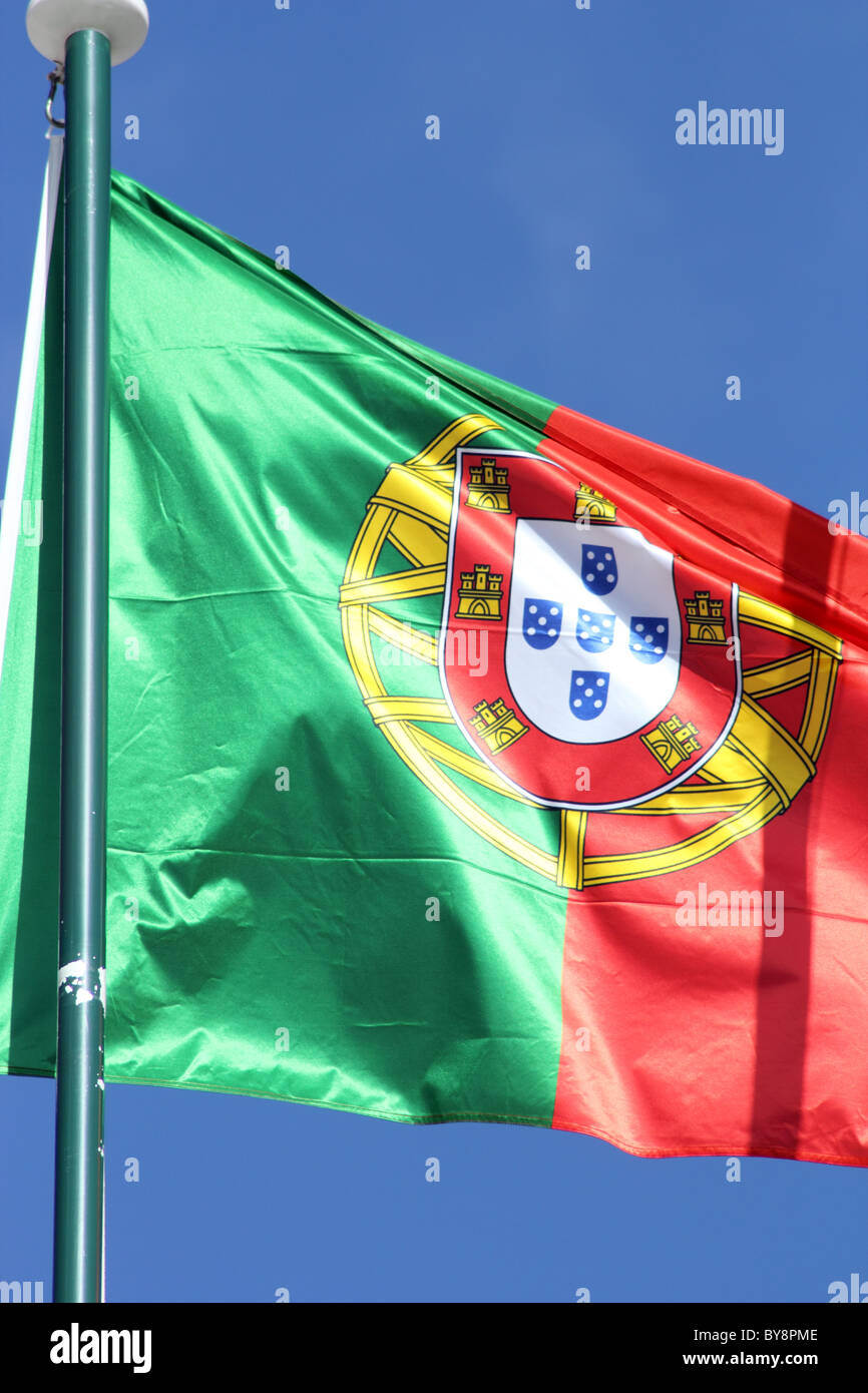 Portuguese national flag Stock Photo - Alamy