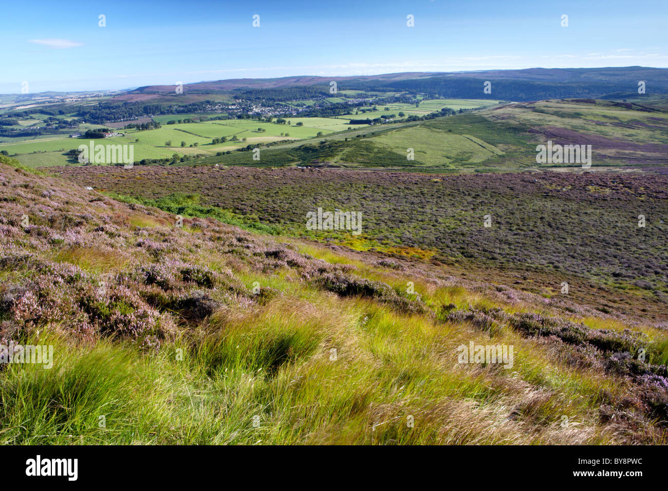 View across Northumberland National Park from the Simonside Hills Stock ...