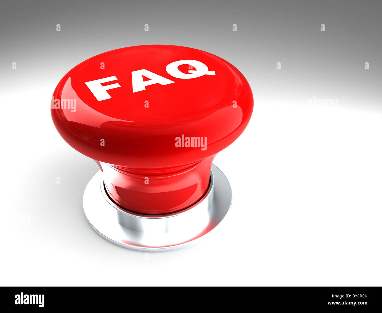 classic red 3d faq button on white plane Stock Photo - Alamy