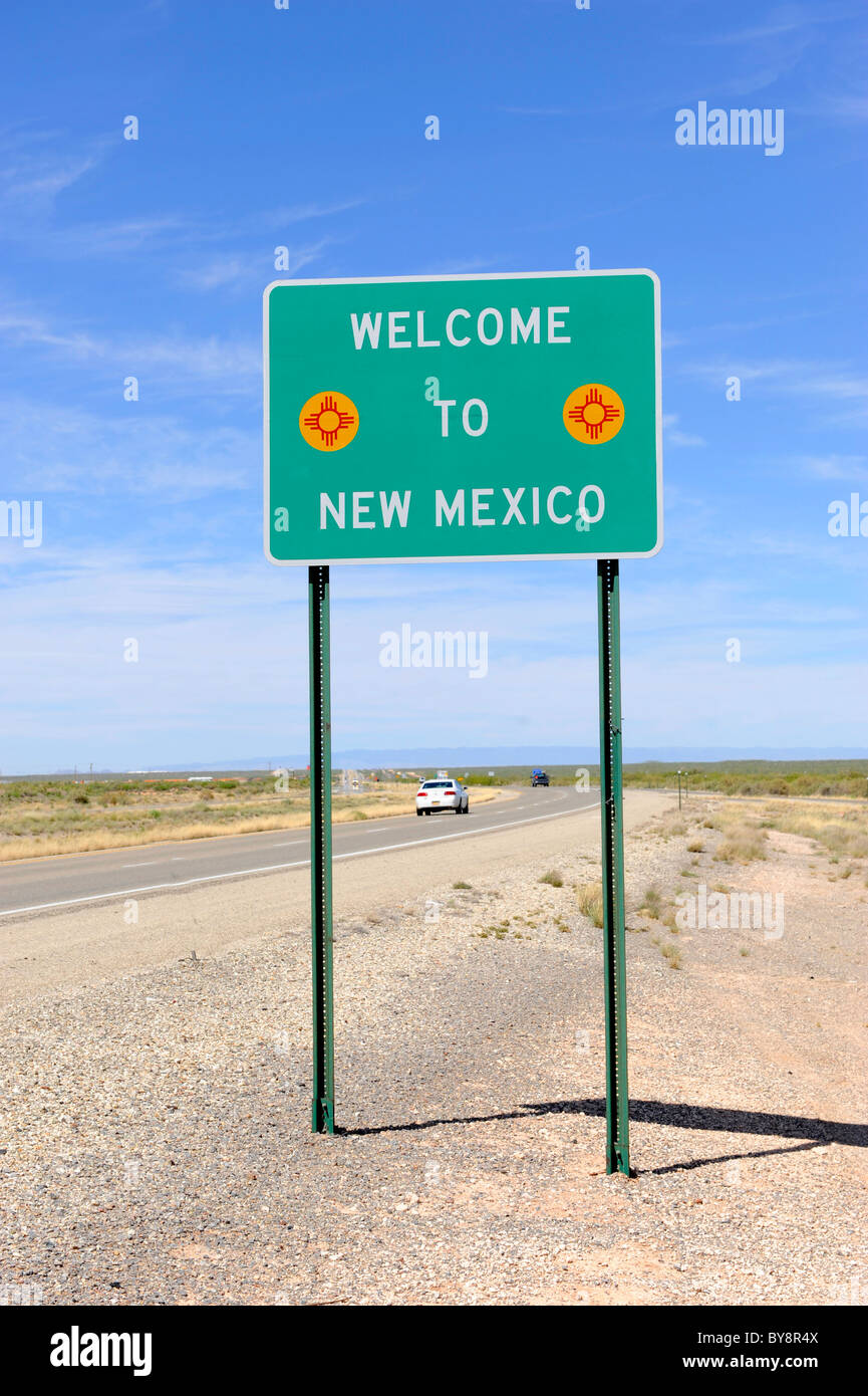 Welcome to New Mexico sign Stock Photo - Alamy