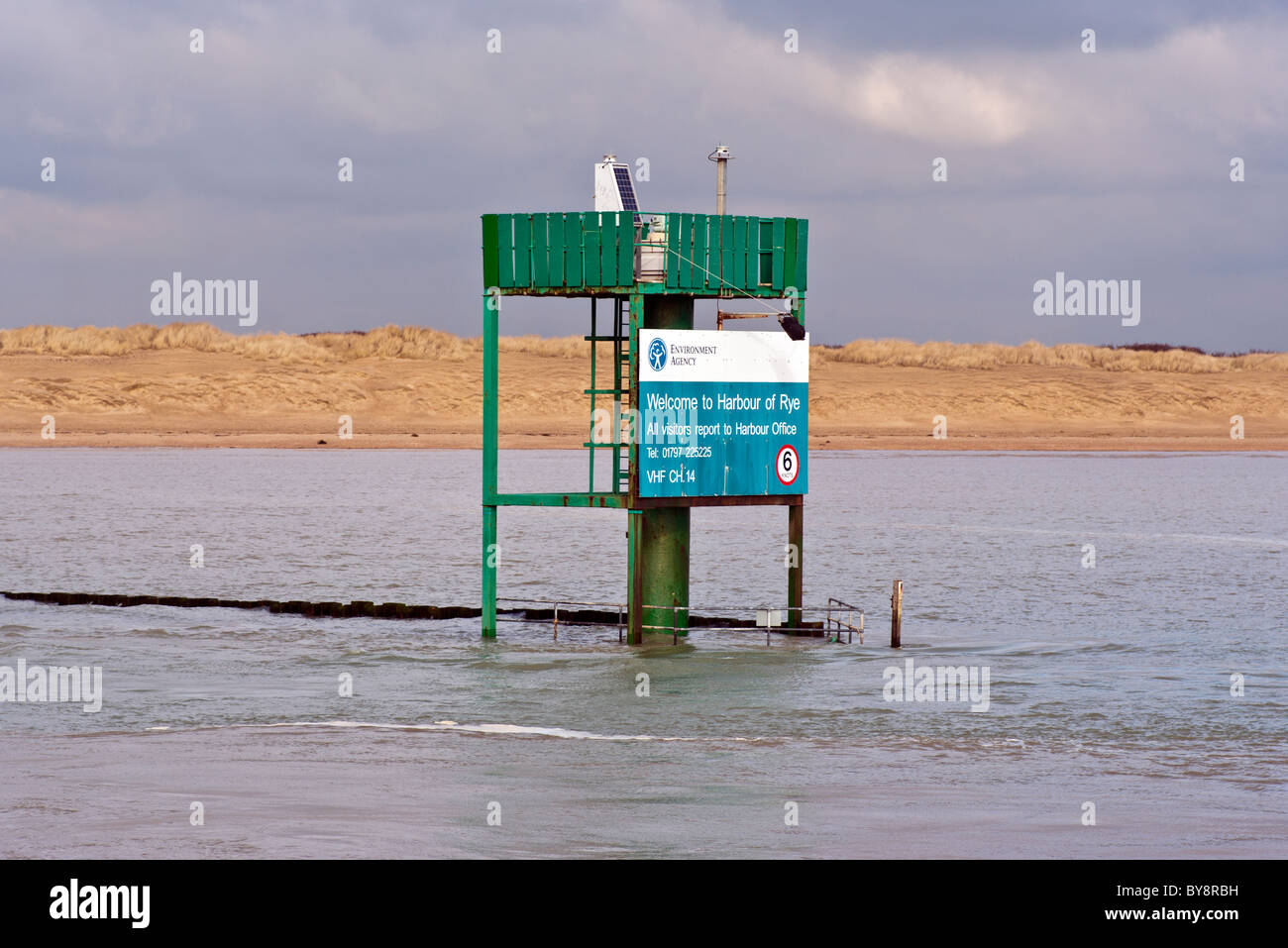 Starboard Entrance Marker and Sign To The River Rother East Sussex ...