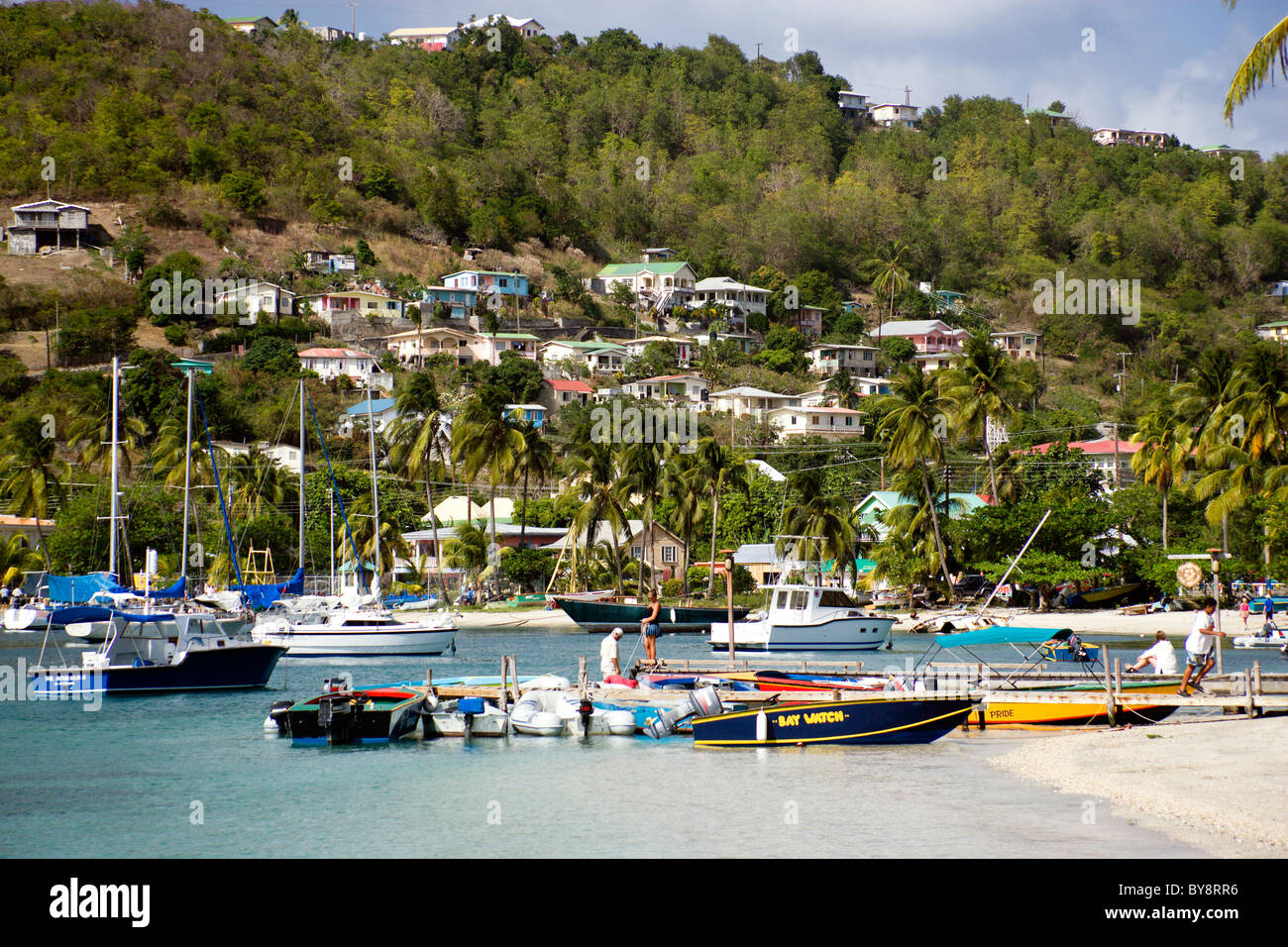 St Vincent And The Grenadines Caribbean Bequia Port Elizabeth Jetty and ...