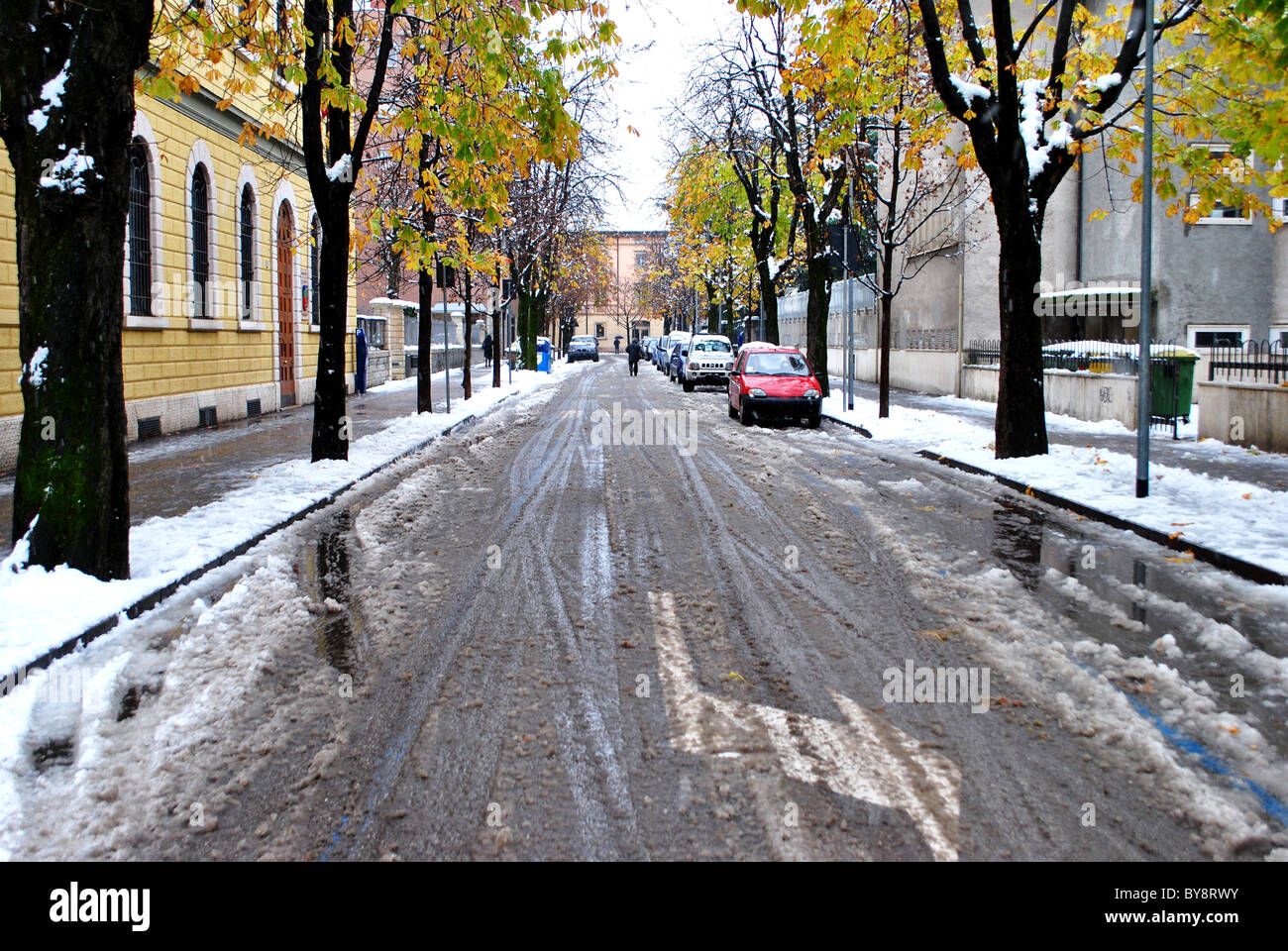 city streets covered with snow and ice Stock Photo - Alamy