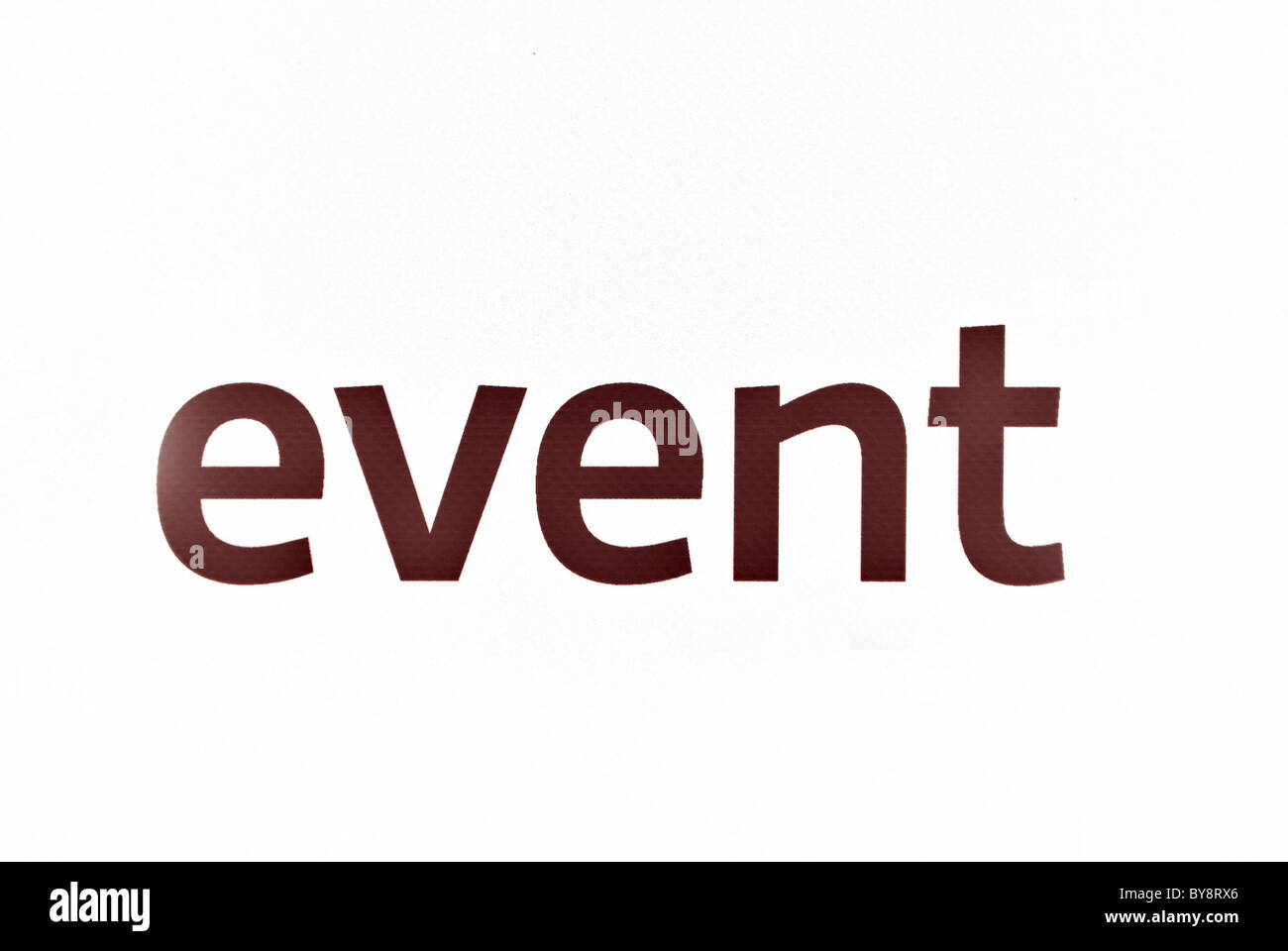 white lettering on black background: event Stock Photo - Alamy