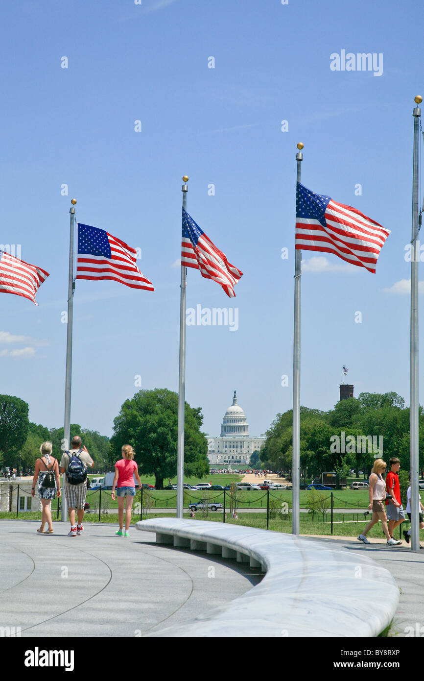 World War II Memorial, U.S. Capitol Building; Washington;DC;USA;America ...