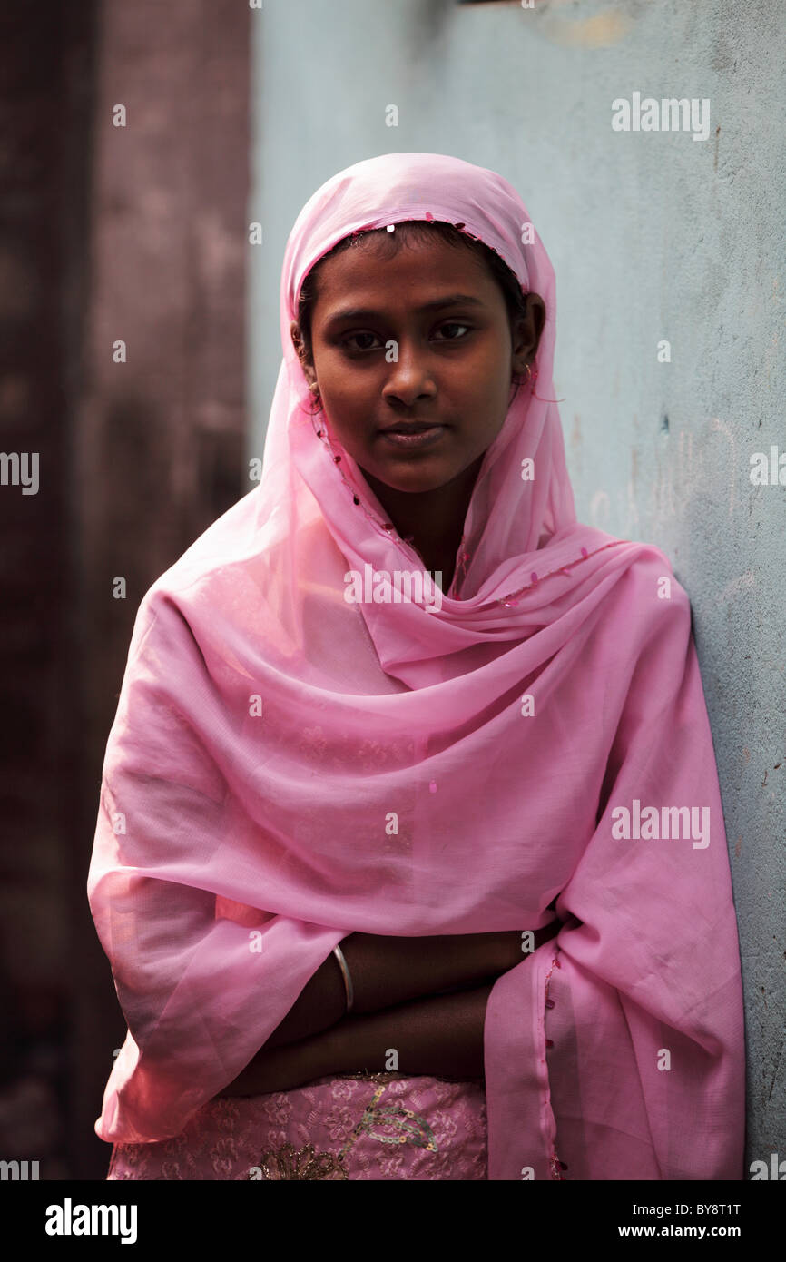 Muslim girl in Kolakta Calcutta India Asia Stock Photo - Alamy