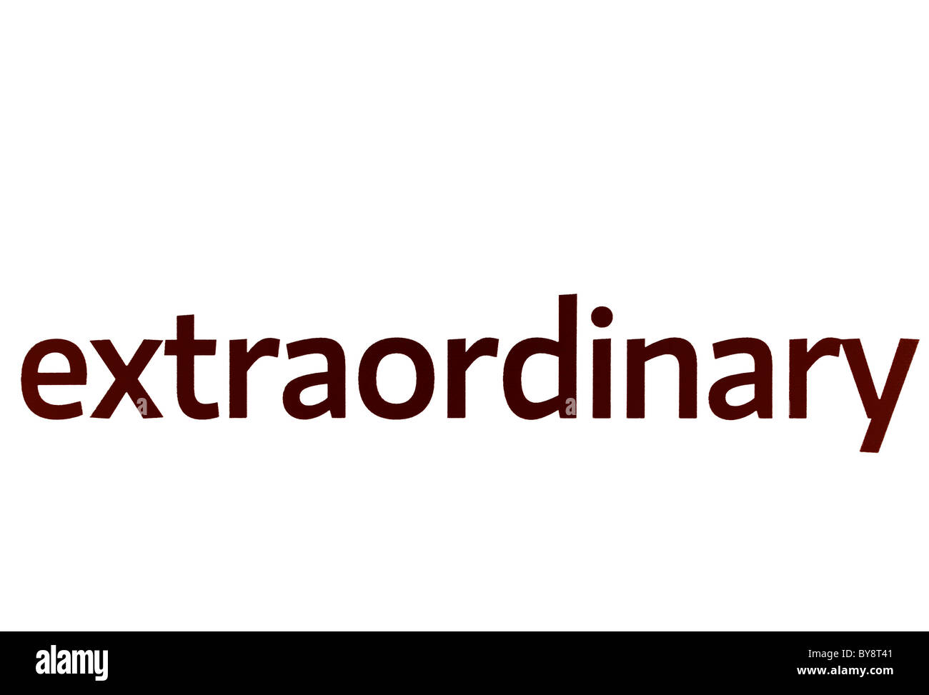 white lettering on black background: extraordinary Stock Photo - Alamy