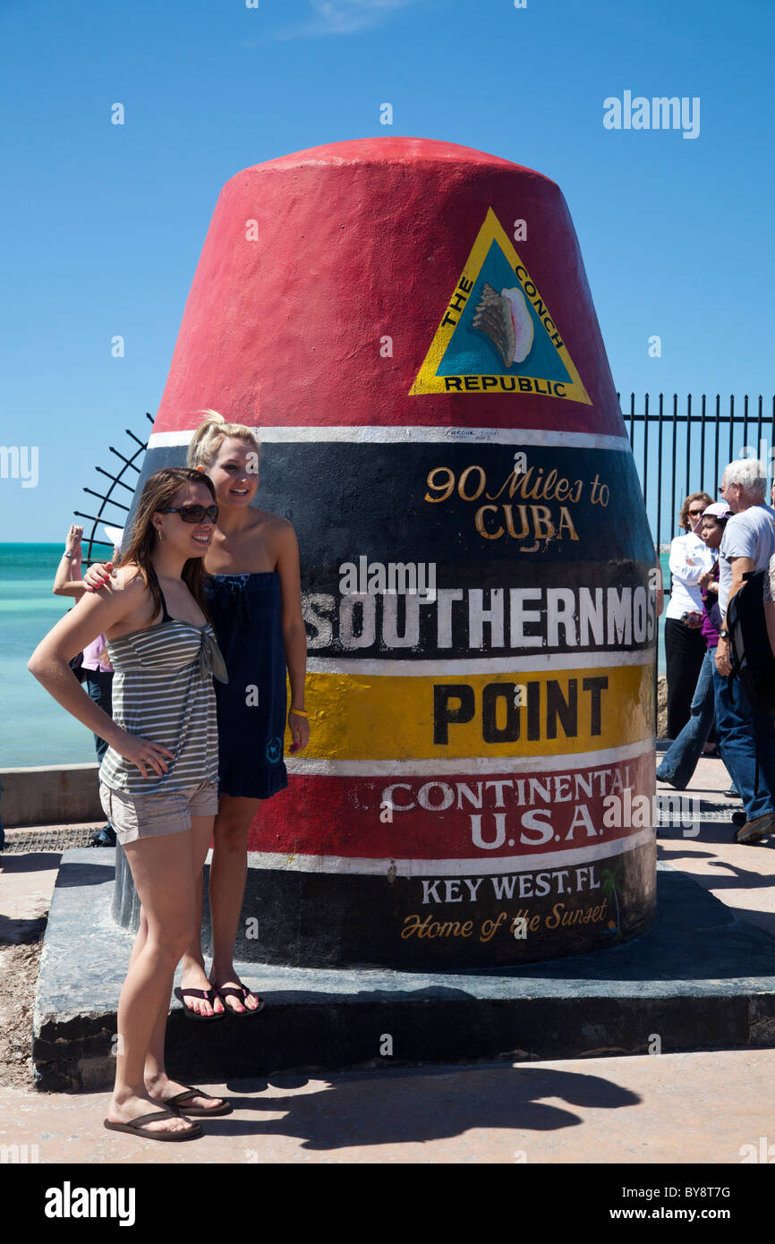 The Key West, Florida Buoy sign marking the southernmost point Stock ...