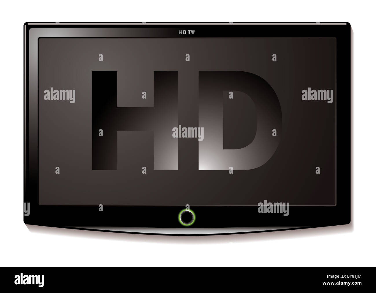 Modern thin LCD HD TV screen with black outside of monitor Stock Photo ...