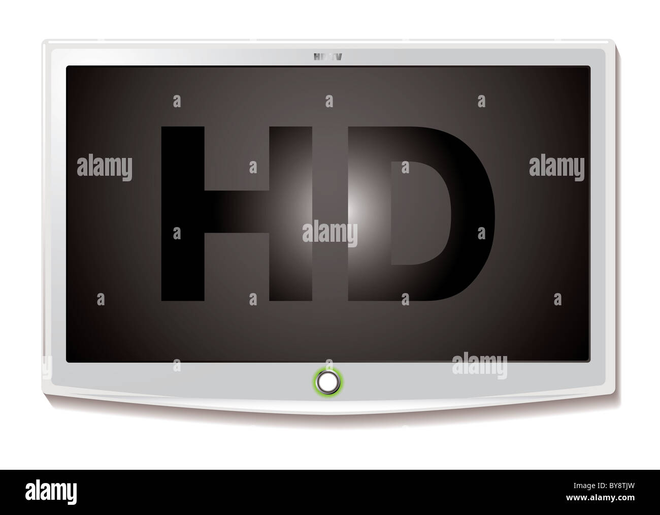 Modern LCD screen with HD text and white bevel and shadow Stock Photo ...