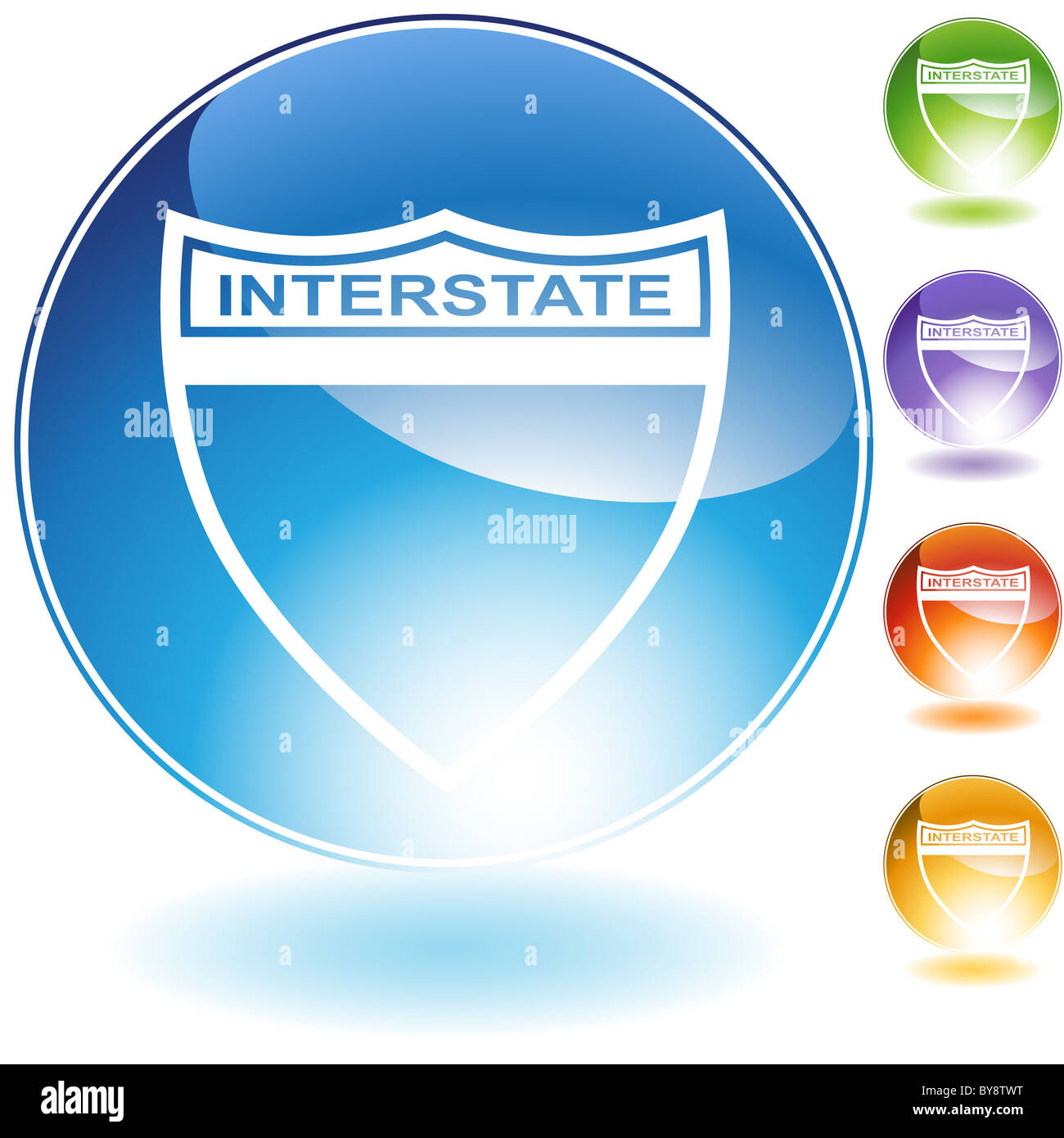 An image of a blank interstate sign Stock Photo - Alamy