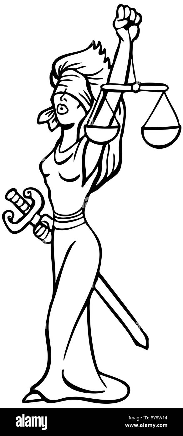 Cartoon justice scale book hi-res stock photography and images - Alamy